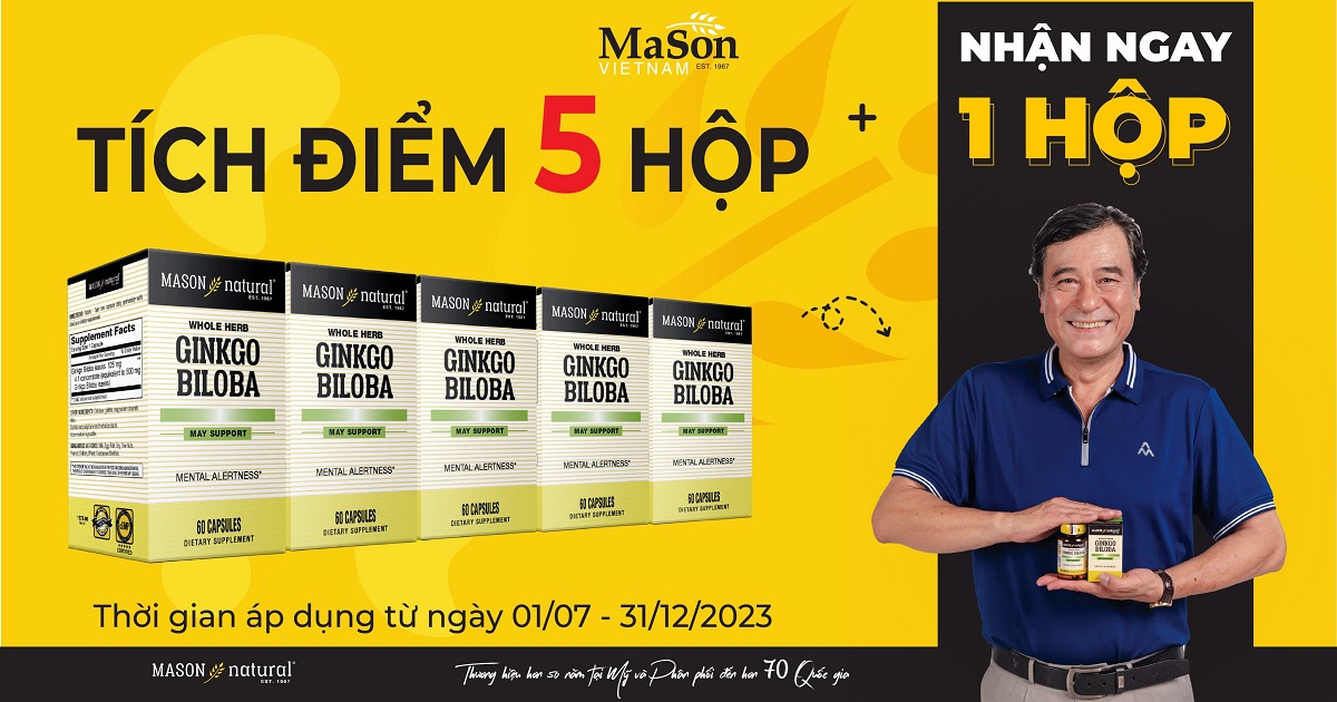 Mason Ginkgo Biloba - Ginkgo vàng, ngủ ngon, trí não khỏe